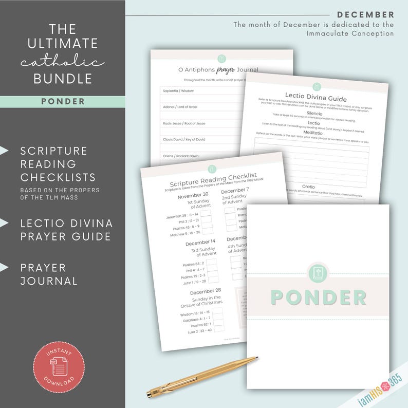December Catholic Prayer Pack: Printable 1962 Liturgical Planner ...