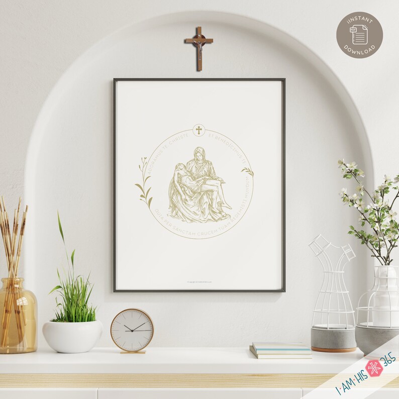 Pieta Catholic Art Print, Catholic Home Decor, Digital Catholic Art ...
