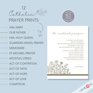 Catholic Prayer Print Set of 12 - Catholic Prayer Printable, Classroom Art, Catechism, PDF ...