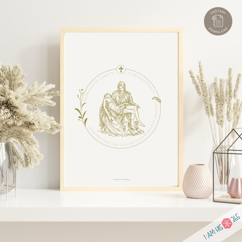 Pieta Catholic Art Print, Catholic Home Decor, Digital Catholic Art ...