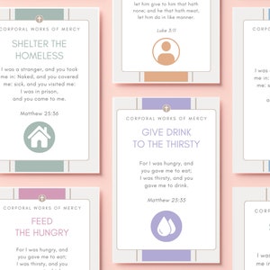 Catholic Works of Mercy Catechism Cards: Douay Rheims Bible (digital ...