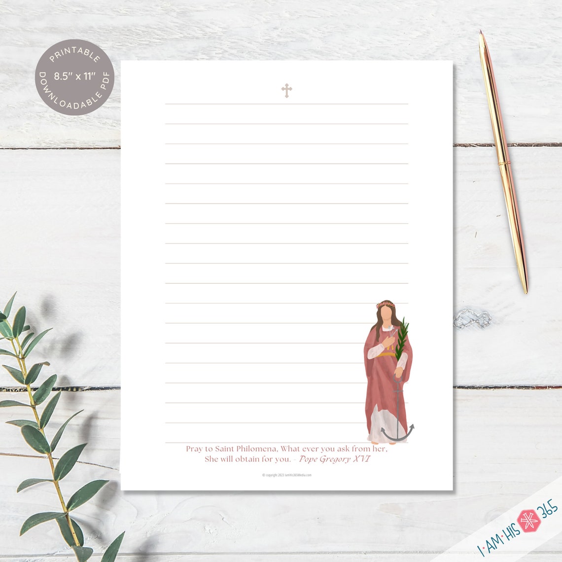 Printable Catholic Saints Stationery | Catholic Stationery | Lined ...