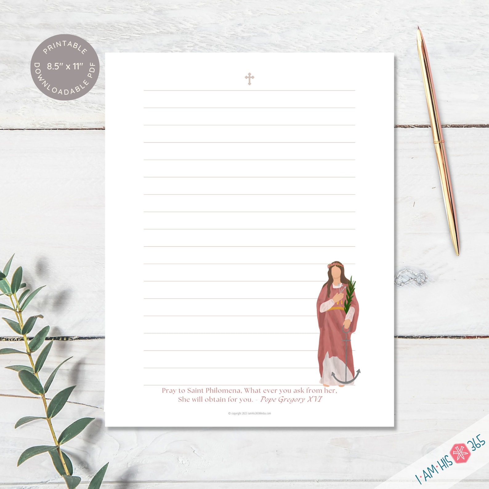 Printable Catholic Saints Stationery | Catholic Stationery | Lined ...
