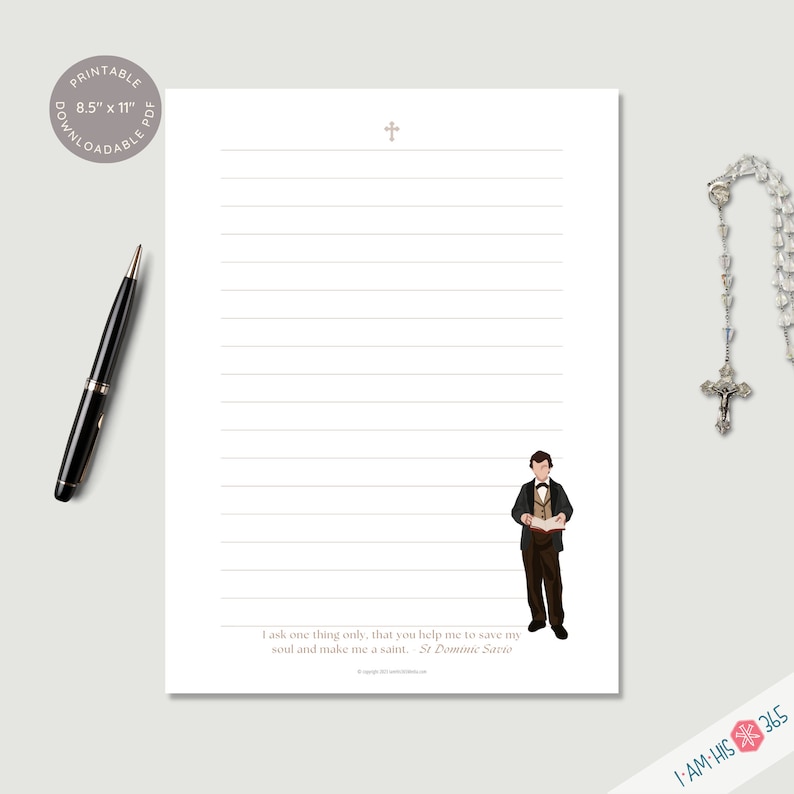Printable Catholic Saints Stationery | Catholic Letterhead | 8.5x11 ...