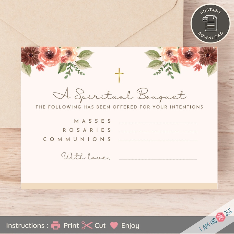 Printable Spiritual Bouquet Cards: Catholic Gift of Prayer (PDF) - Etsy