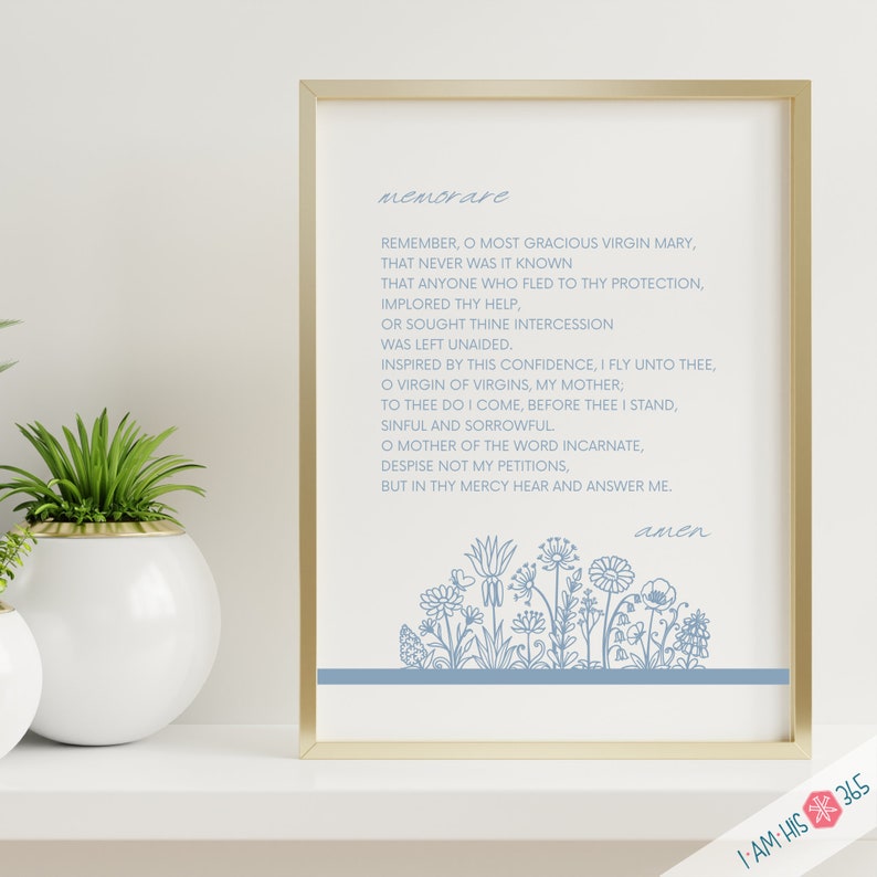 Memorare Prayer Print: Catholic Wall Art (digital Download) - Etsy