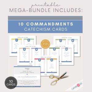 Printable Catechism Cards Catholic Mega-bundle 65 Works of Mercy 10 ...