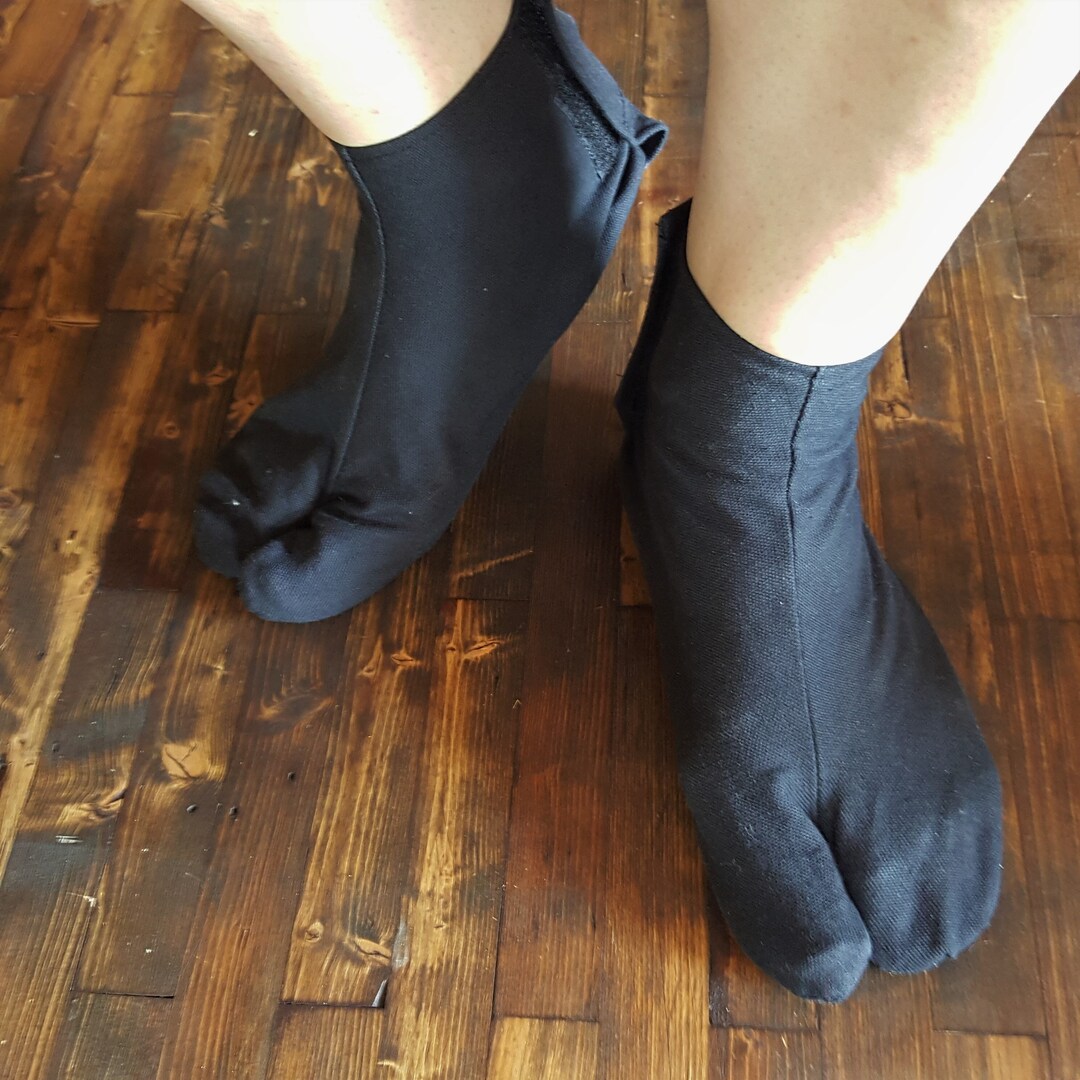 Tabi, Black Cotton Canvas, Unlined, Handmade, for Martial Arts ...