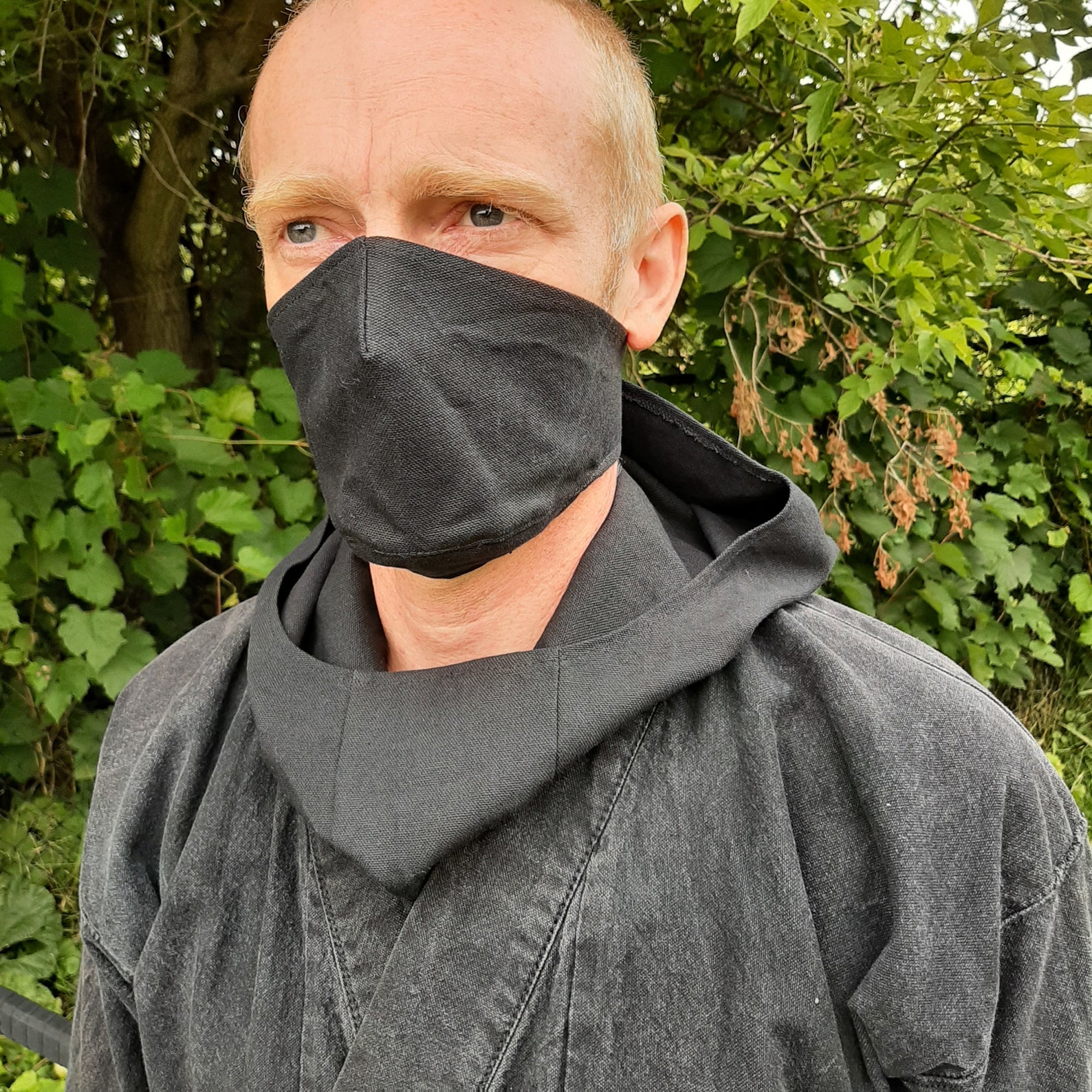 Black Ninja Mask Sleek Cotton Washable Adjustable and - Etsy UK
