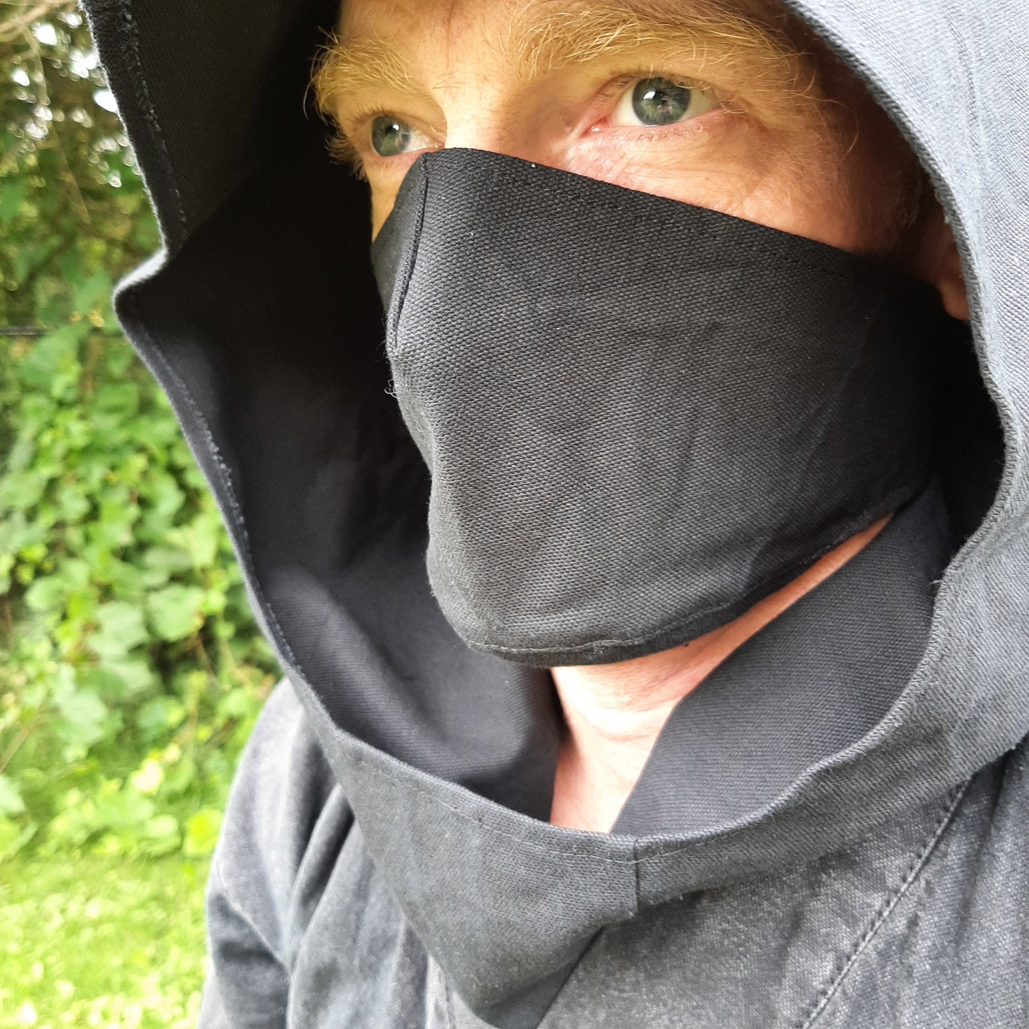 Black Ninja Mask Sleek Cotton Washable Adjustable and - Etsy UK