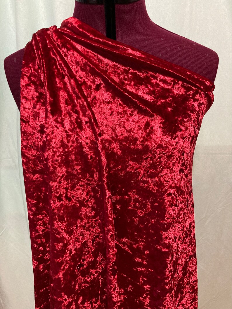 Dark Red Crushed Stretch Velvet - Etsy