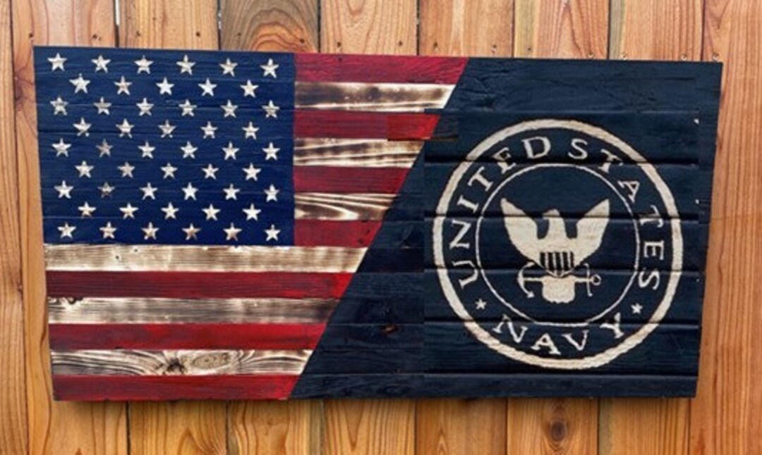 US Navy Custom Wooden Flag - Etsy