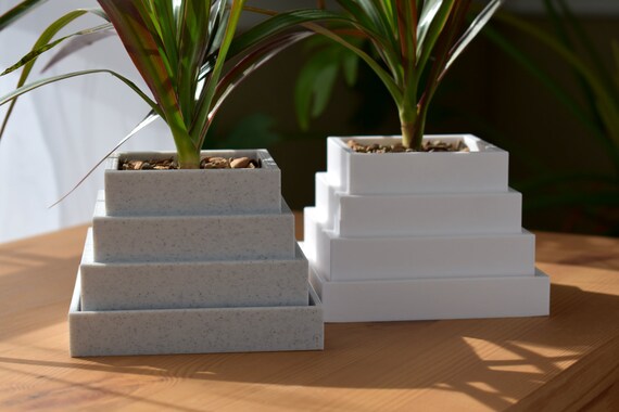 Pyramid Planter With Tray and Drainage for Succulents and - Etsy