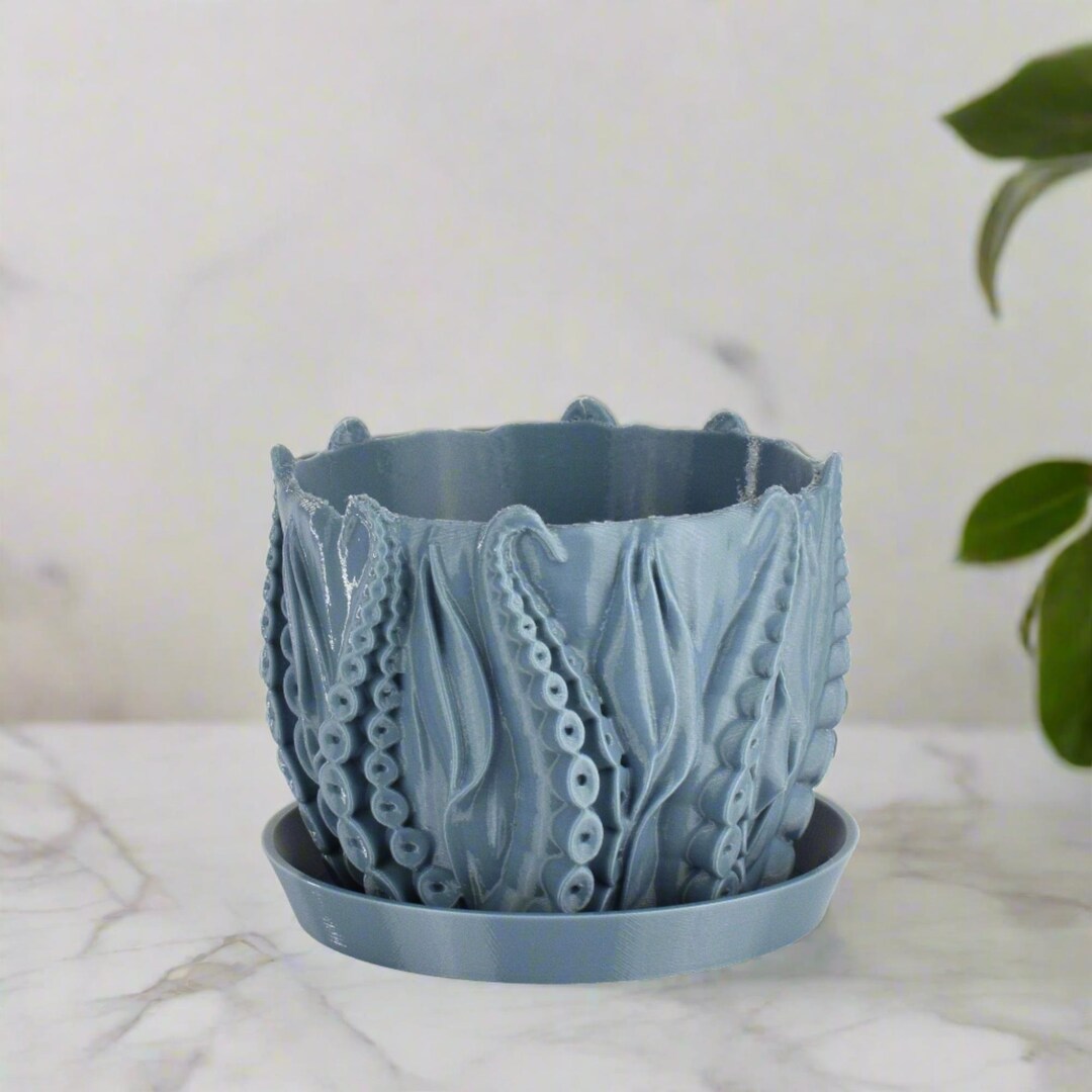 Small Octopus Tentacles Undersea Planter, Gray Blue, 4-inch Pot - Etsy