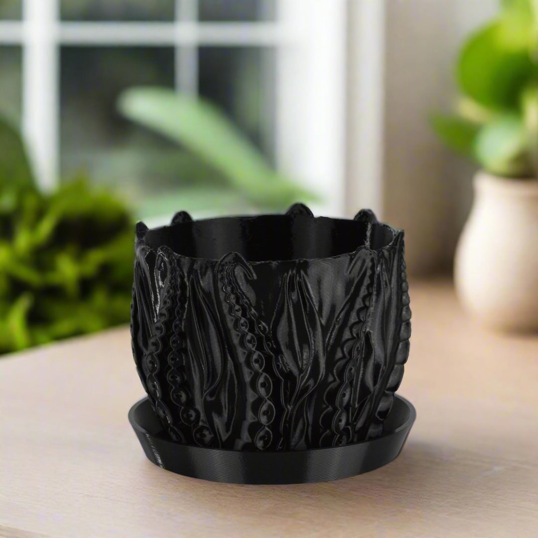 Small Octopus Tentacles Undersea Planter, Black, 4-inch Pot - Etsy