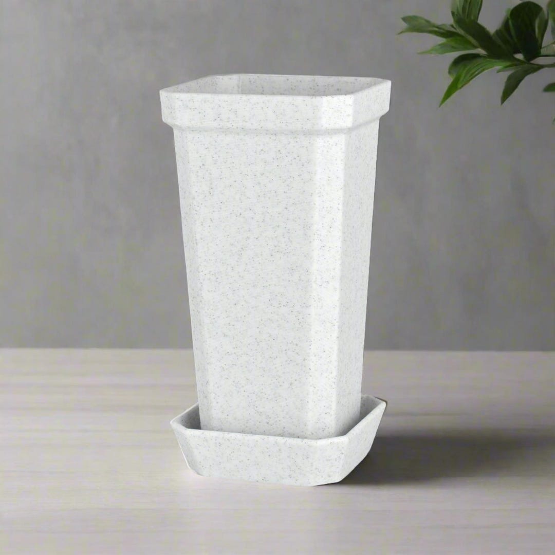 Tall and Narrow Plant Pot, Marble Color, 7-inch Height - Etsy