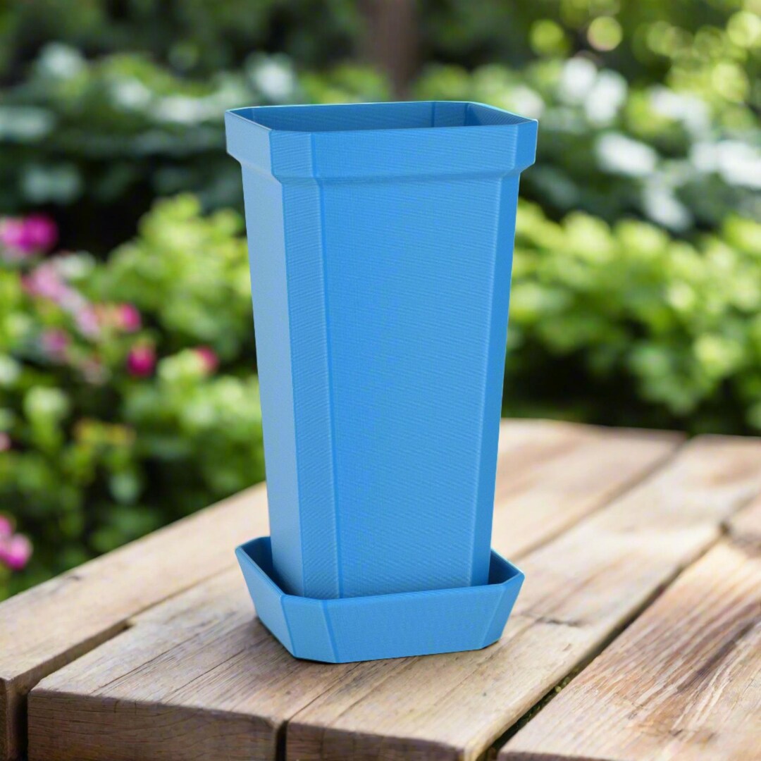 Tall and Narrow Plant Pot, Bright Blue, 7-inch Height - Etsy