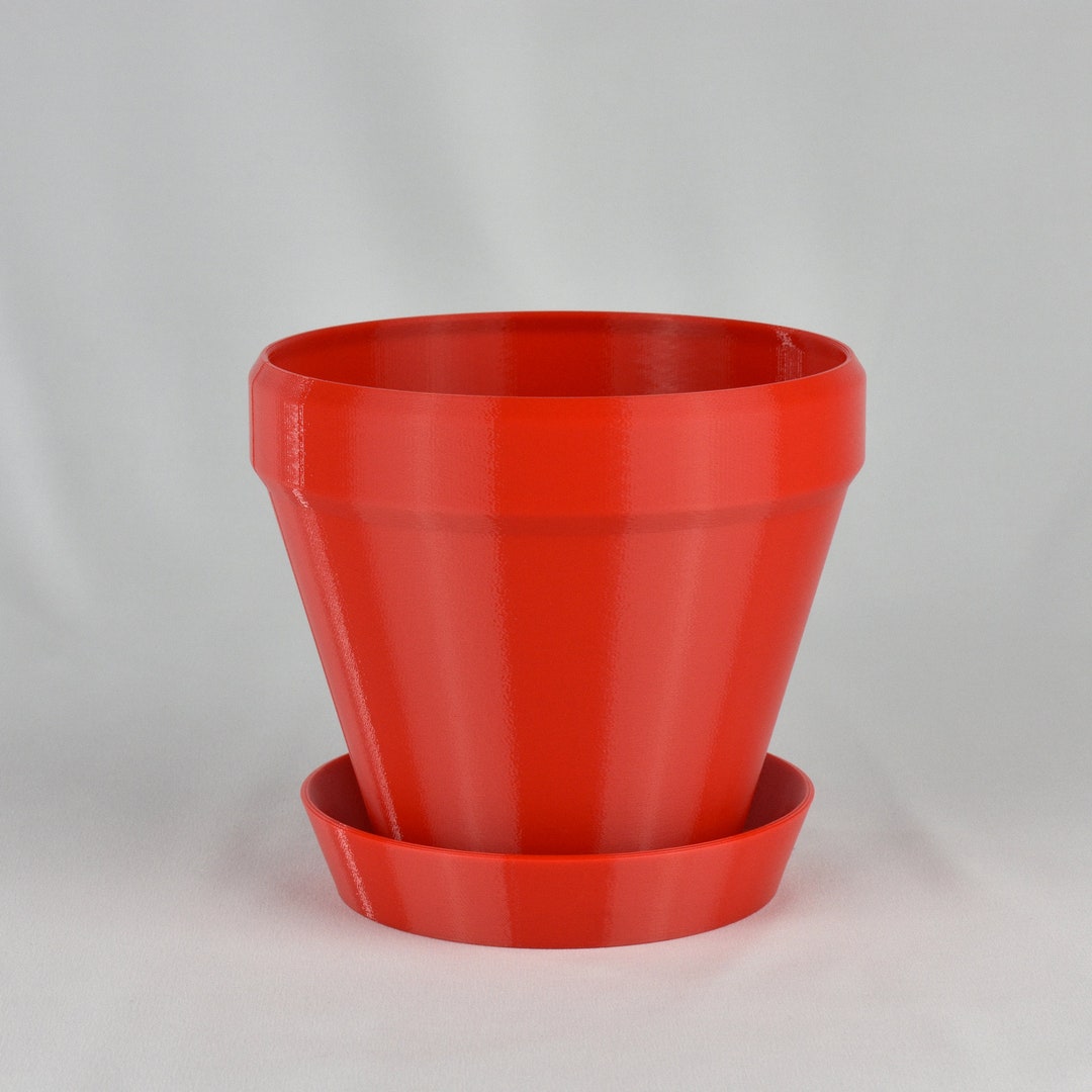 Medium Classic Flower Pot, 6-inch Round Planter, Red, Indoor/outdoor - Etsy