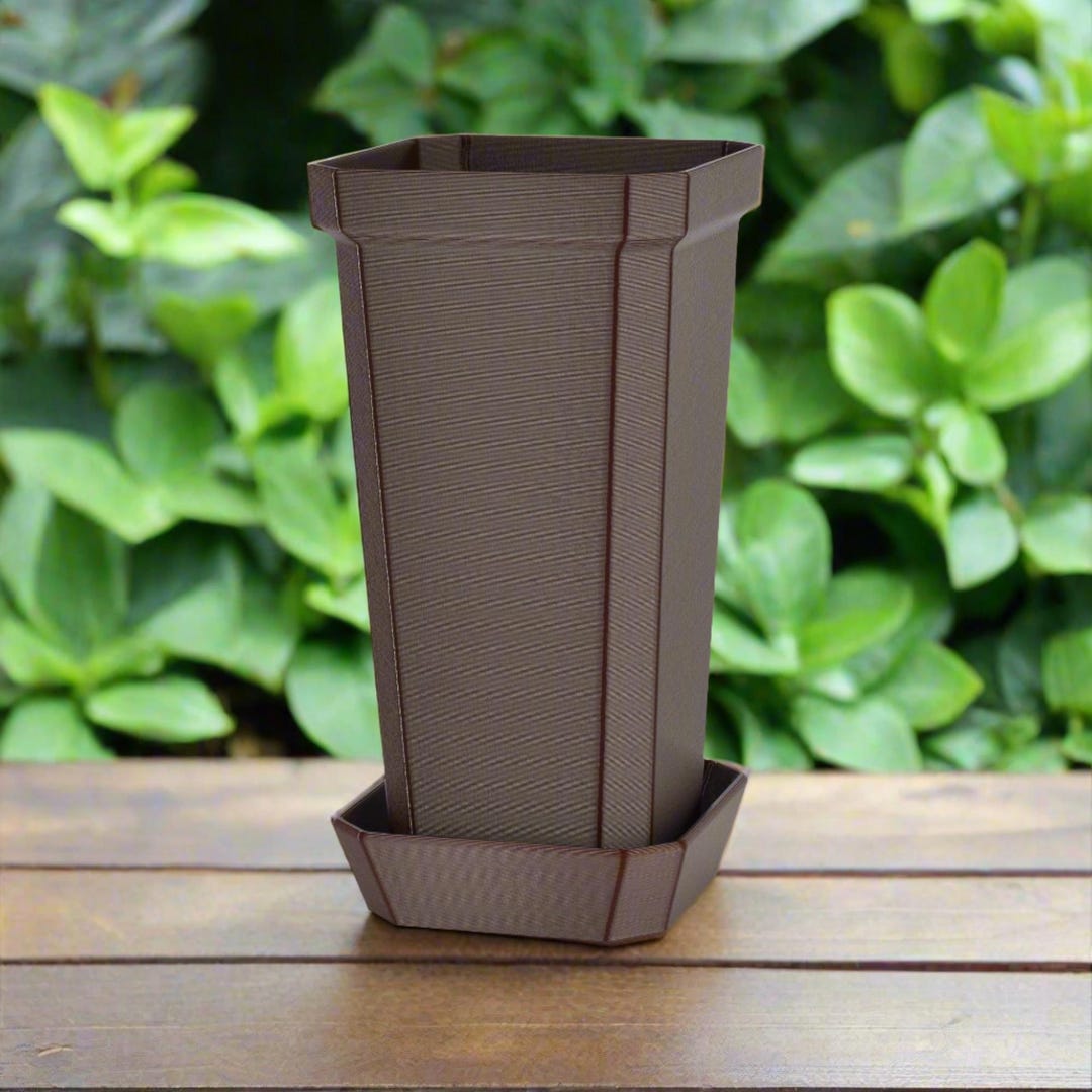 Tall and Narrow Plant Pot, Chocolate, 7-inch Height - Etsy