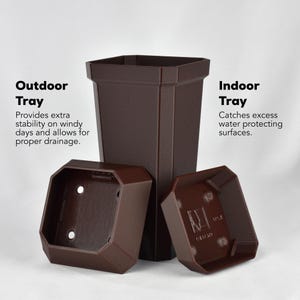 Tall and Narrow Plant Pot, Chocolate, 7-inch Height - Etsy