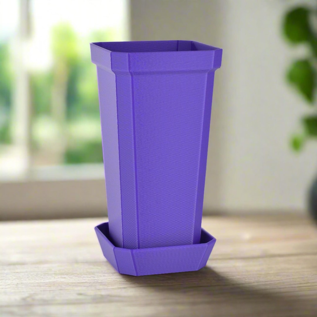 Tall and Narrow Plant Pot, Deep Purple, 7-inch Height - Etsy