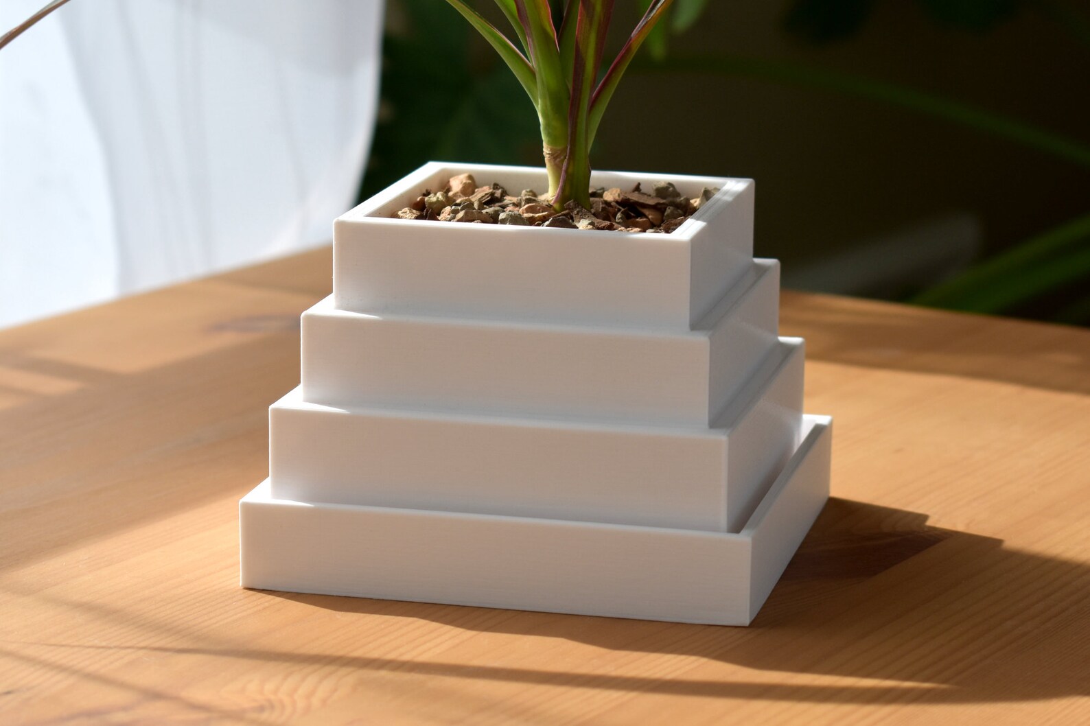Pyramid Planter With Tray and Drainage for Succulents and - Etsy