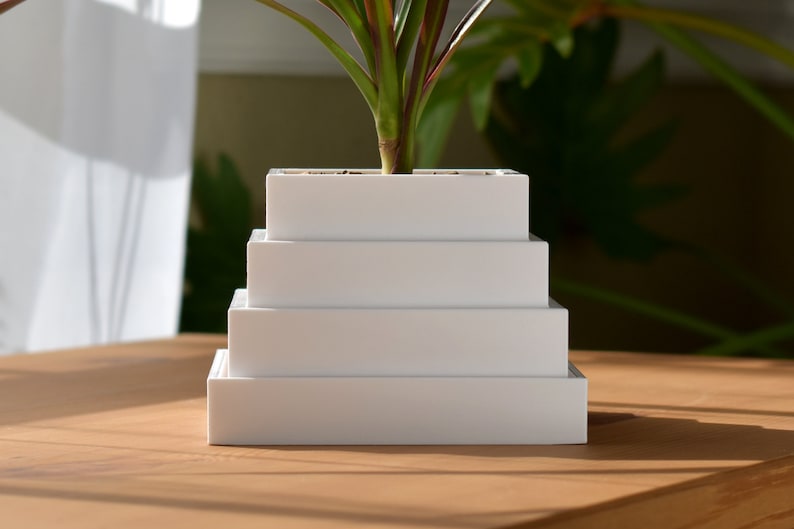 Pyramid Planter With Tray and Drainage for Succulents and - Etsy