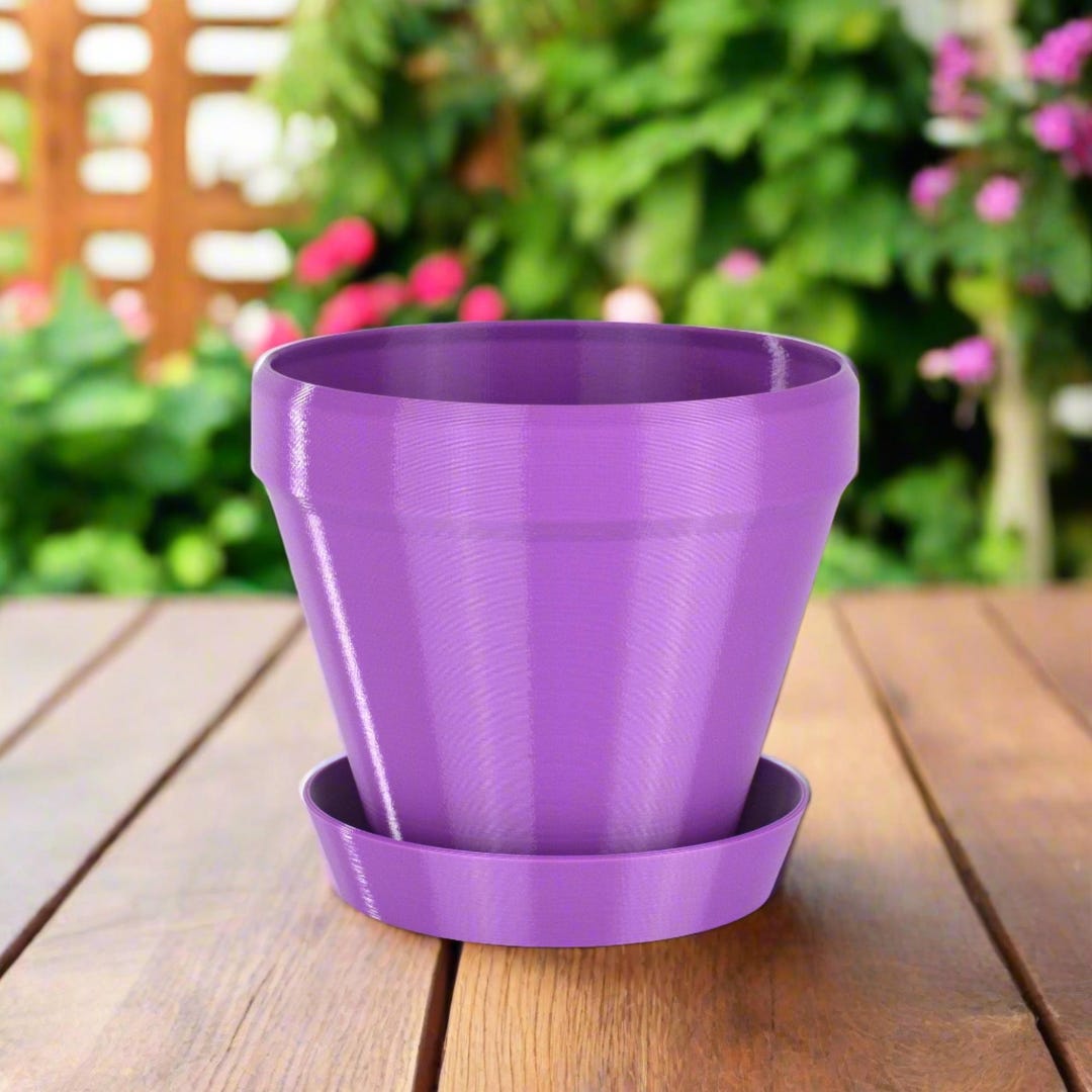 Medium Classic Flower Pot, 6-inch Round Planter, Mauve, Indoor/outdoor ...
