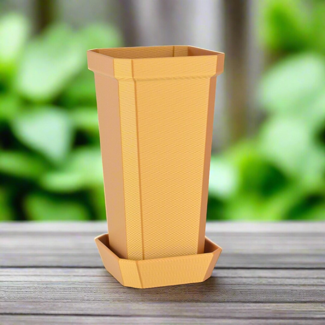 Tall and Narrow Plant Pot, Gold Color, 7-inch Height - Etsy
