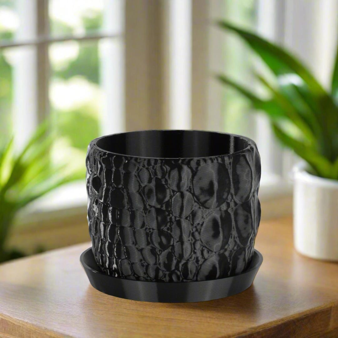 Small Alligator Planter, Black, 4.5-inch Pot - Etsy