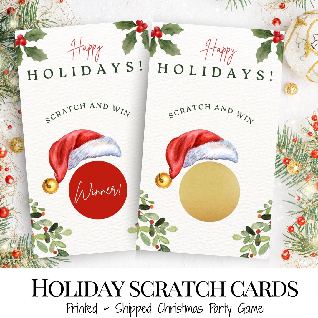 Christmas Party Scratch off Game, Reindeer Christmas Games and Party ...