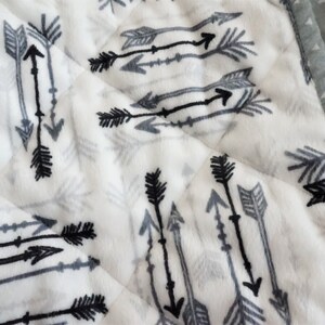 Gray and White Modern Plus Sign Baby Quilt, Swiss Cross, Minky Back ...