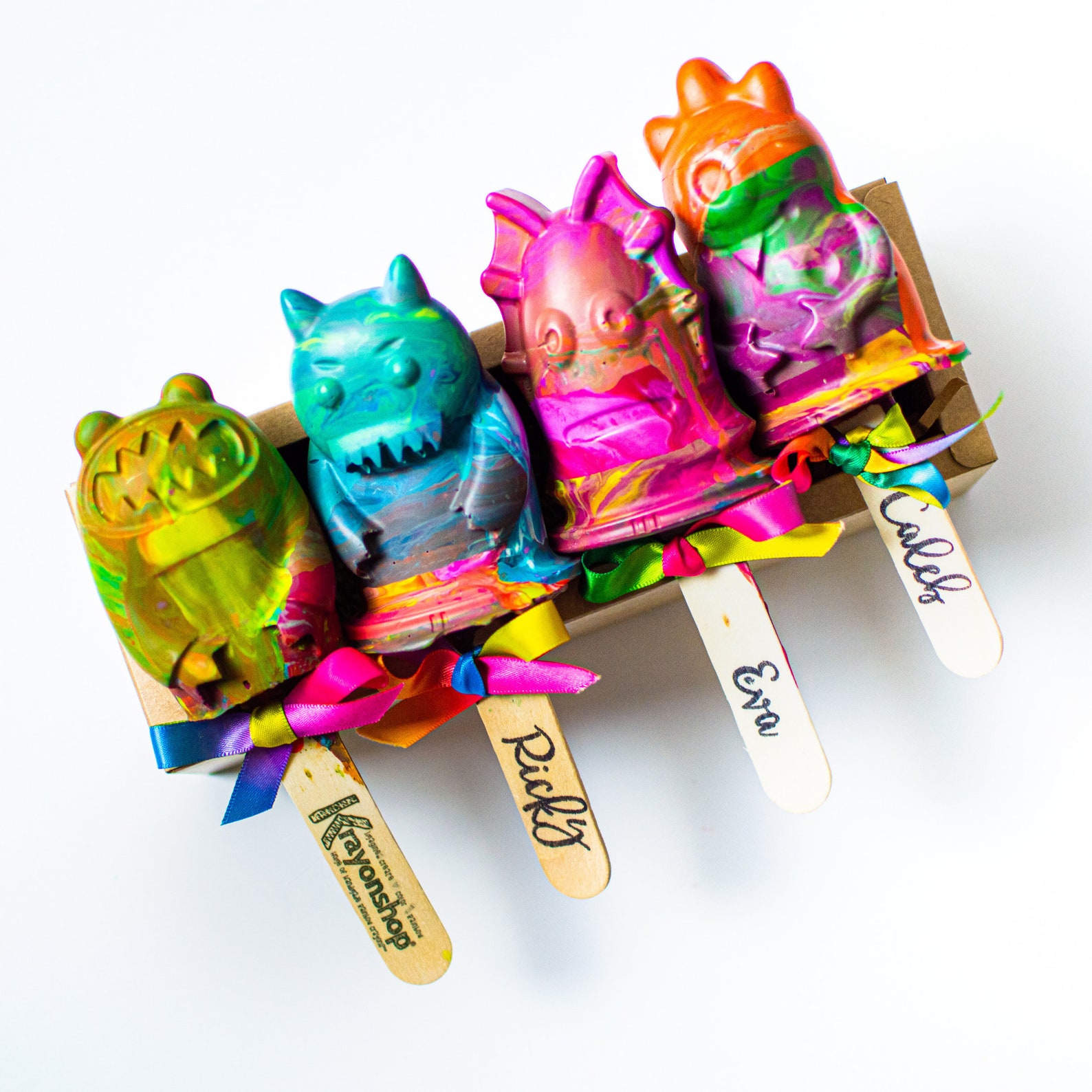 STOCKING STUFFER Monster Popsicle Crayon Gift, Personalized Monster ...