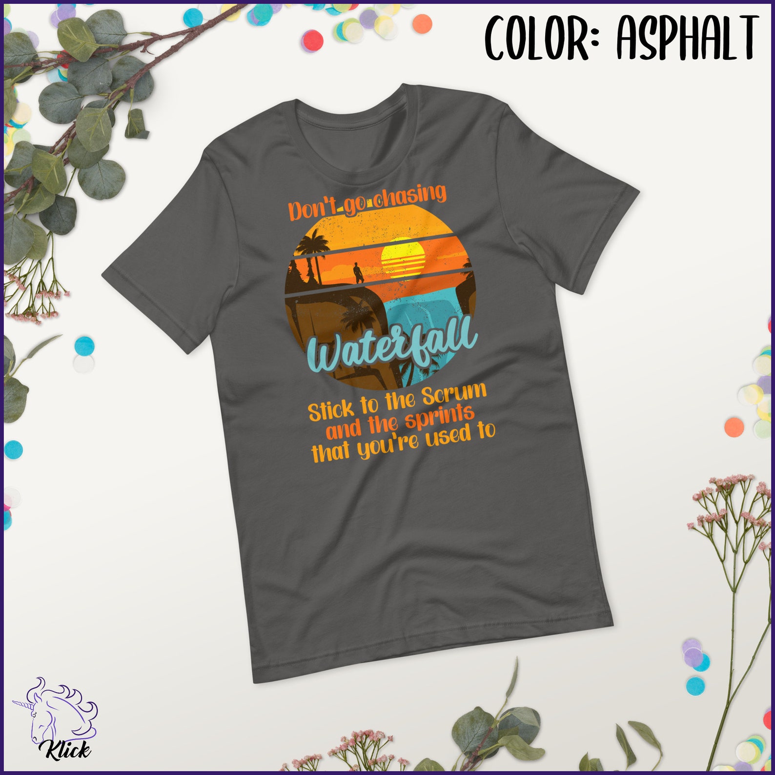 Funny Agile Shirt, Waterfall Vs Agile Project Management T-shirt ...