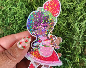 Glitter Strawberry Sticker - Etsy