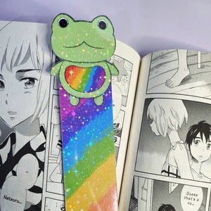Frog Bookmark Holographic Rainbow Frog Bookmark Cute Bookmark Cottage ...