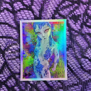 Holographic Cyber Woman Sticker~ Cybercore~ Glitch Sticker~ Laptop ...
