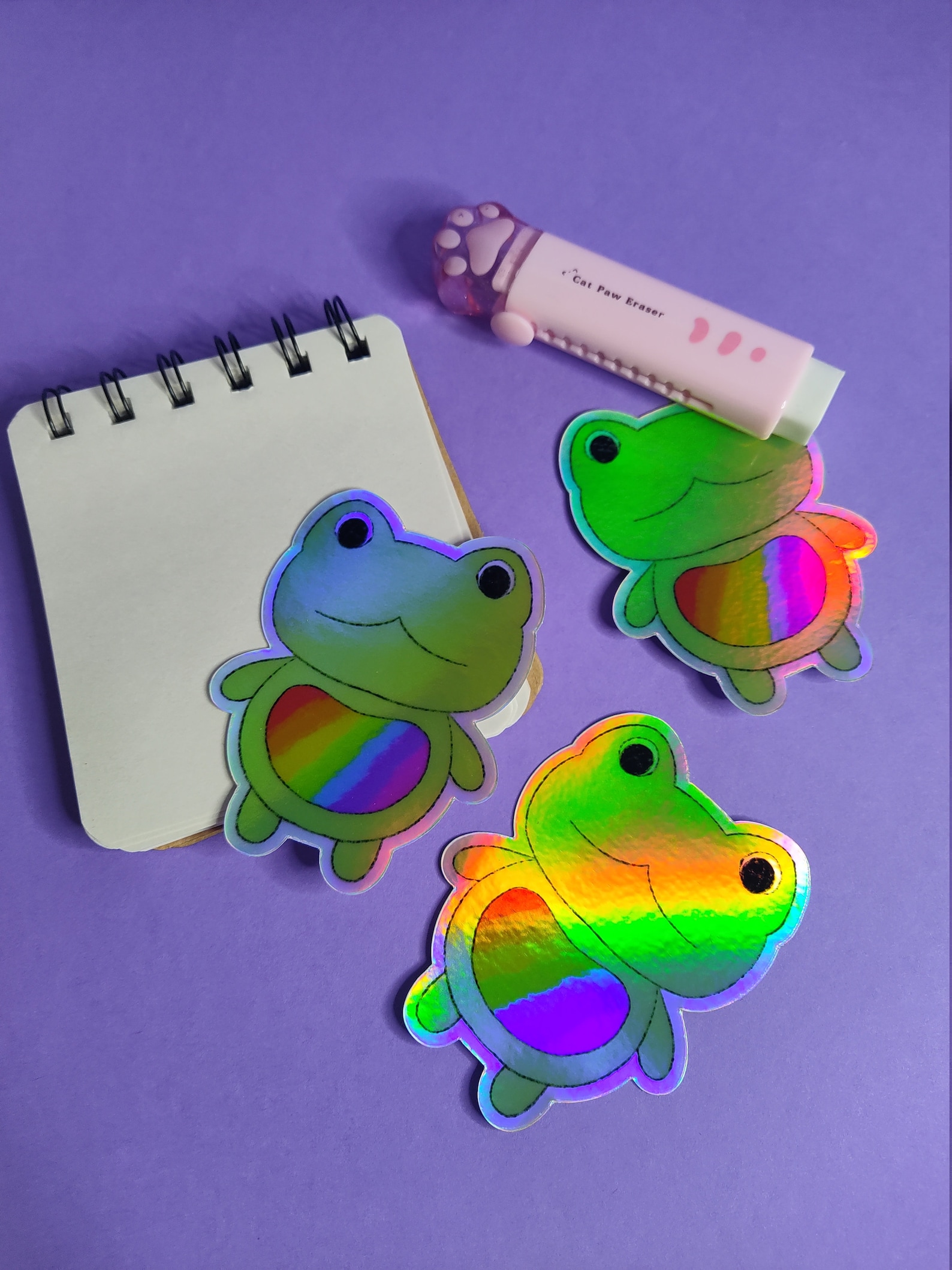 Rainbow Frog Holographic Waterproof Vinyl Sticker Cute Frog - Etsy