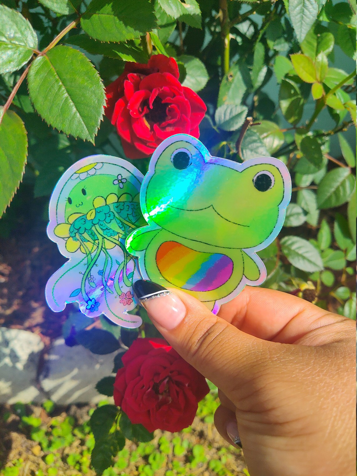 Rainbow Frog Holographic Waterproof Vinyl Sticker Cute Frog - Etsy