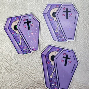 Coffin Vinyl Sticker Skeleton Sticker Waterproof Sticker Laptop Sticker ...