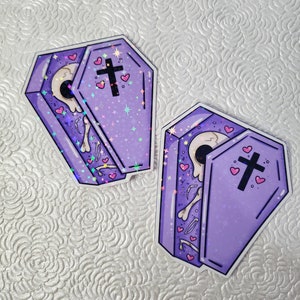 Coffin Vinyl Sticker Skeleton Sticker Waterproof Sticker Laptop Sticker ...