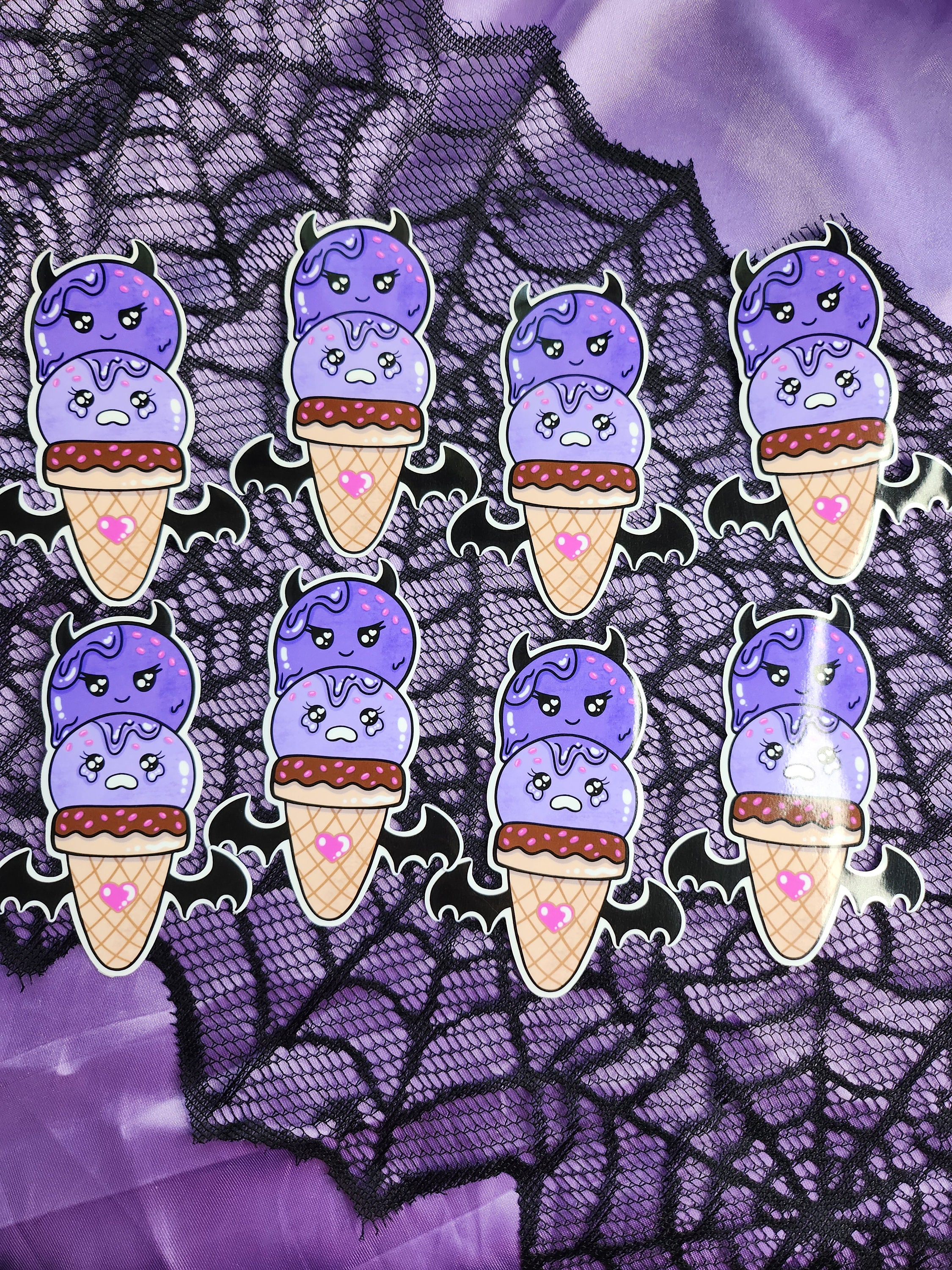 Spooky Ice Cream Cone Sticker: Pastel Goth Waterproof Vinyl - Etsy