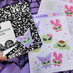 Kawaii Alien Sticker Sheet Stationary Journaling Stickers Space ...