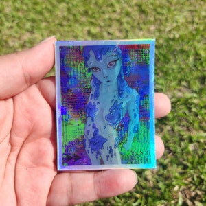 Holographic Cyber Woman Sticker~ Cybercore~ Glitch Sticker~ Laptop ...