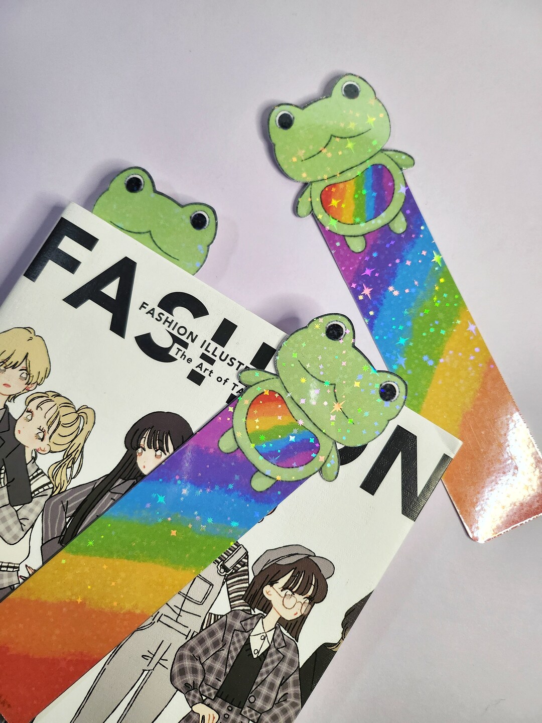 Frog Bookmark Holographic Rainbow Frog Bookmark Cute Bookmark Cottage ...