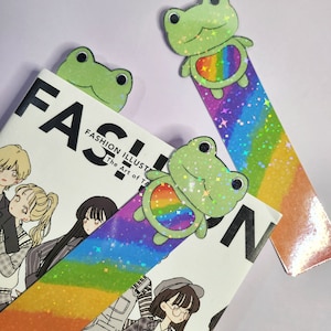 Frog Bookmark Holographic Rainbow Frog Bookmark Cute Bookmark Cottage ...