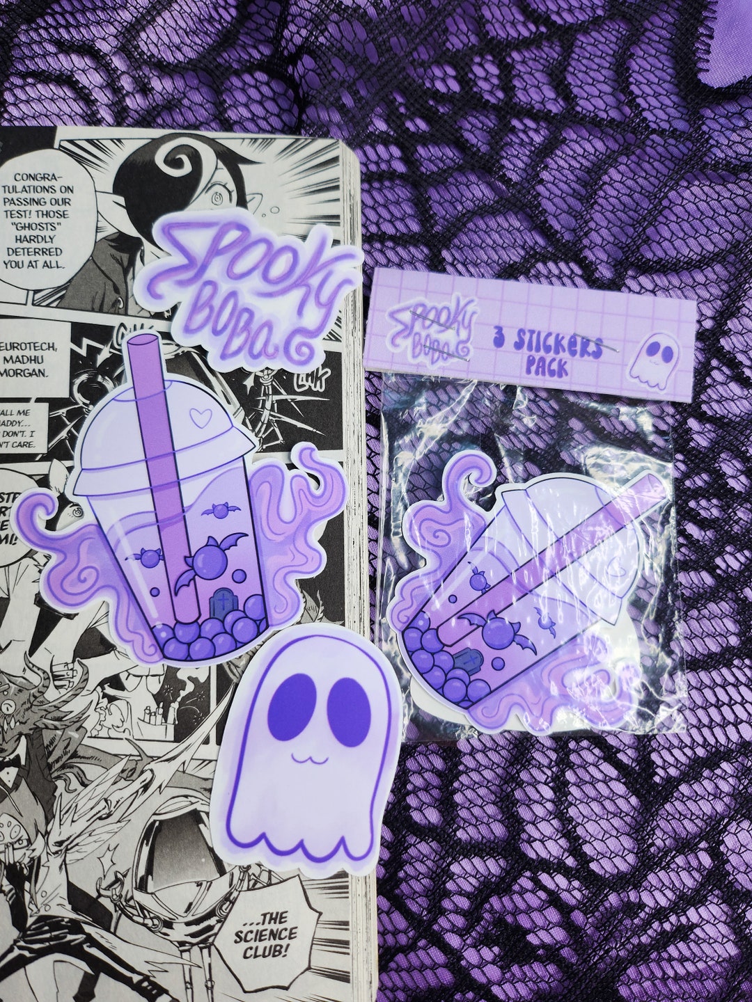 Boba Tea Ghost Sticker Set: Pastel Goth Kawaii Stickers - Etsy