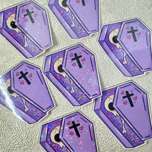 Coffin Vinyl Sticker Skeleton Sticker Waterproof Sticker Laptop Sticker ...