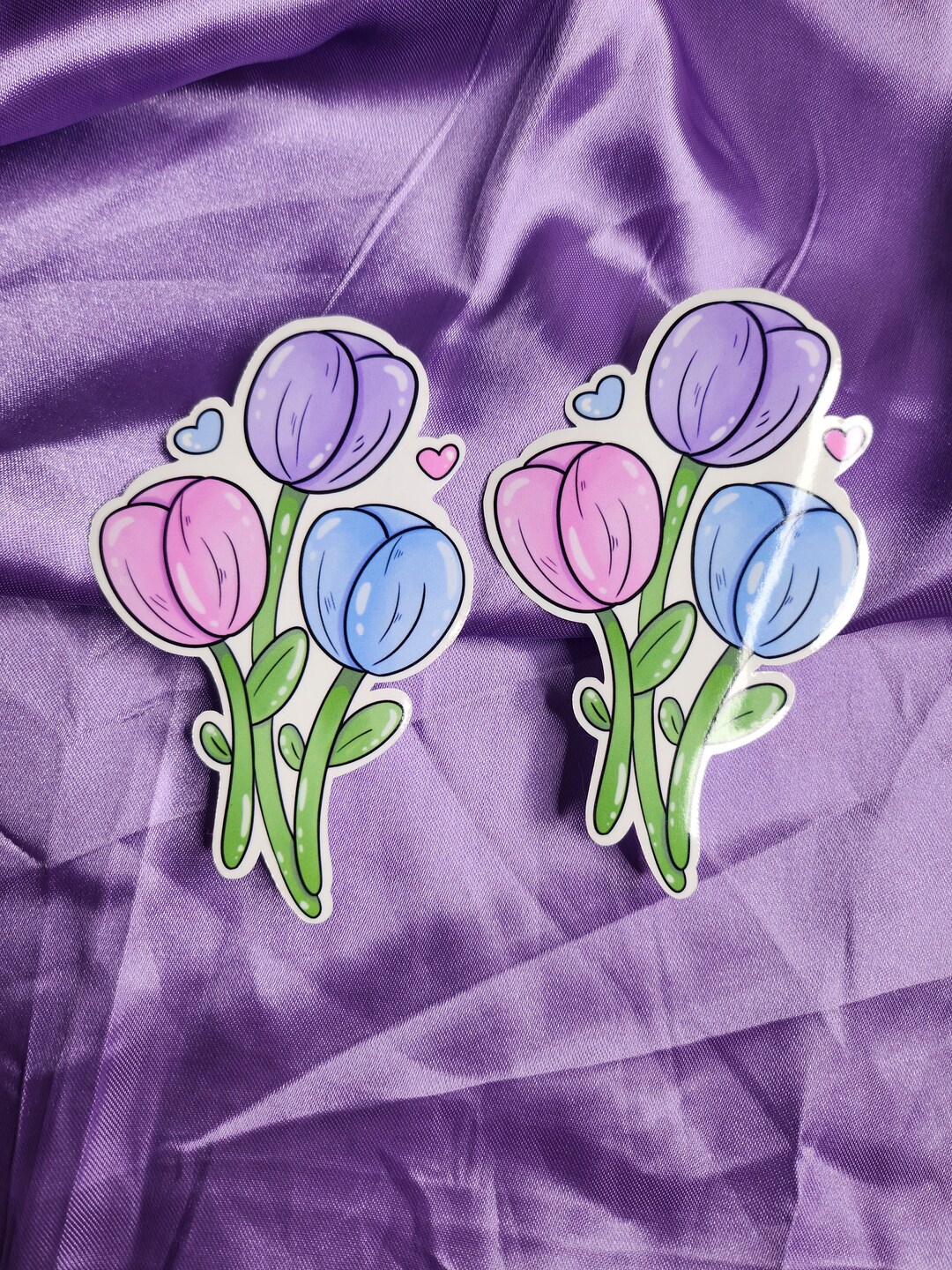 Tulip Flower Stickers Cute Heart Tulip Vinyl Waterproof Sticker Laptop ...