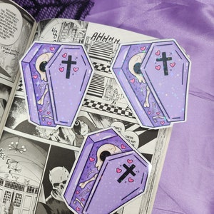 Coffin Vinyl Sticker Skeleton Sticker Waterproof Sticker Laptop Sticker ...